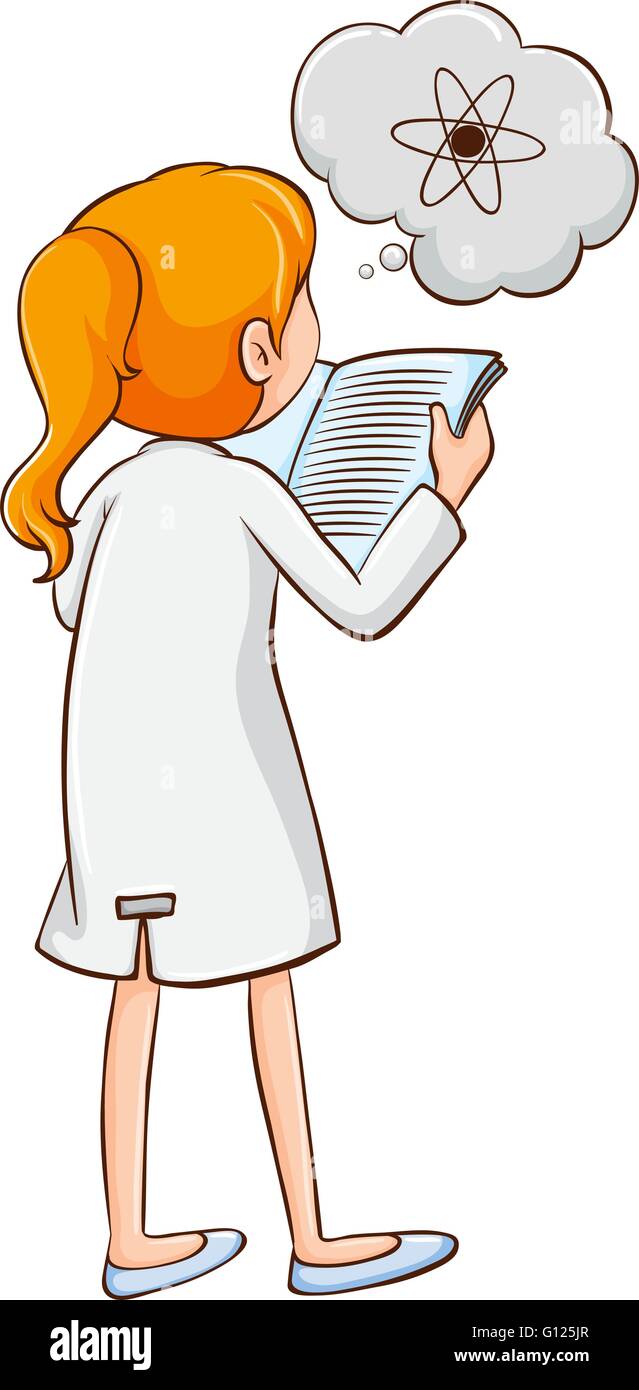 Woman standing reading isolated Stock Vector Images - Alamy