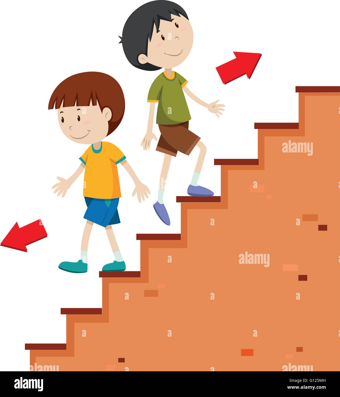 Boys walking up and down illustration Stock Vector Image & Art - Alamy