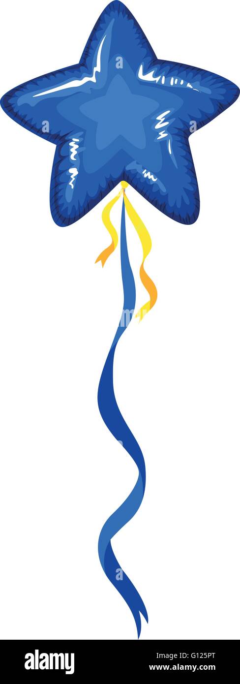 Blue balloon in star shape illustration Stock Vector Image & Art - Alamy