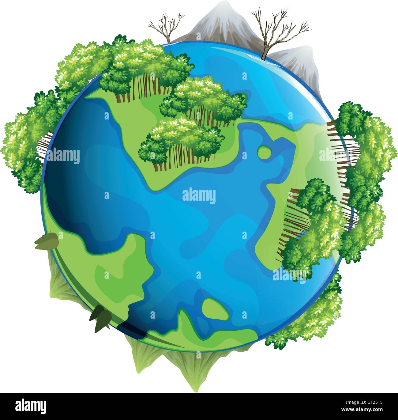 Illustration green hills cartoon isolated Stock Vector Images - Alamy