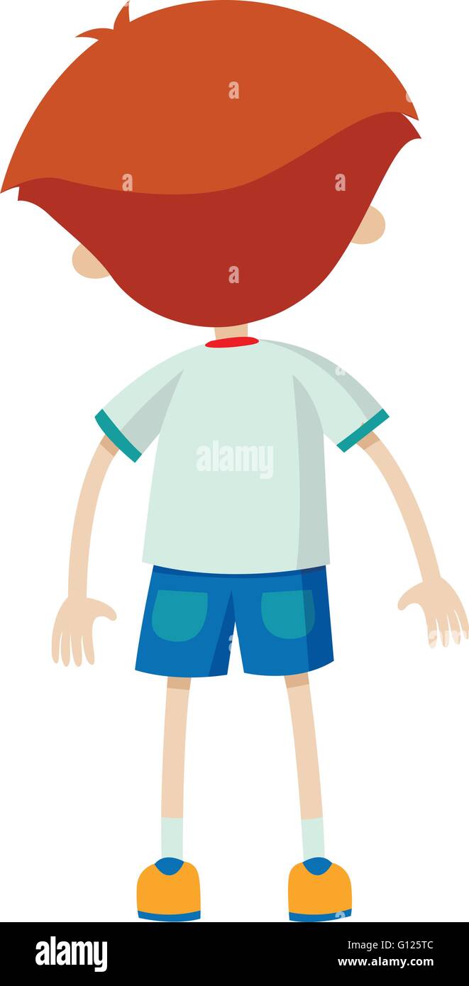 Back of little boy illustration Stock Vector Image & Art - Alamy