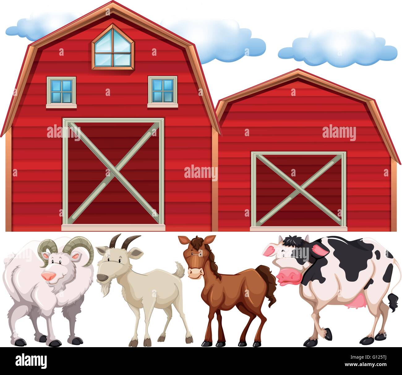 Farm animals and farmhouses illustration Stock Vector Image & Art - Alamy