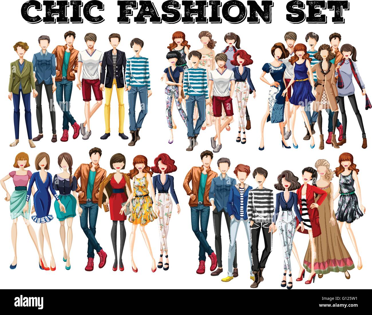 Clothing man woman wearing Stock Vector Images - Alamy