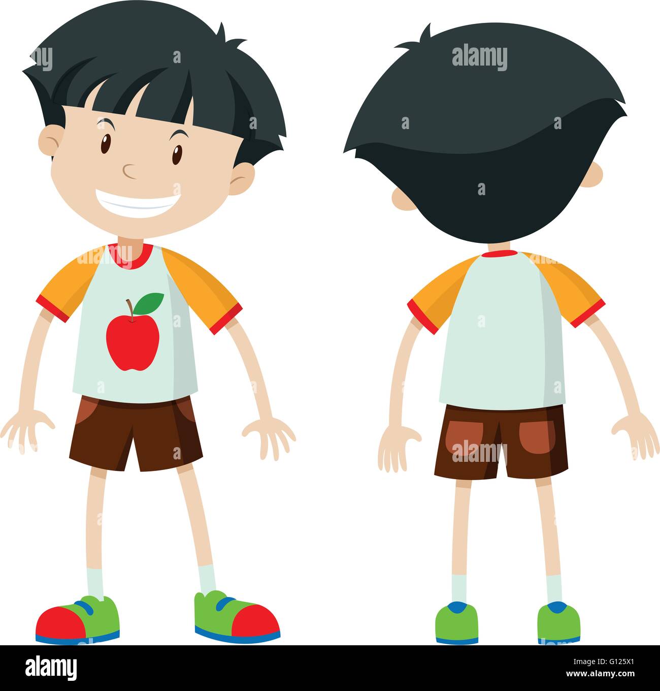 Front and back of a boy illustration Stock Vector Image & Art - Alamy