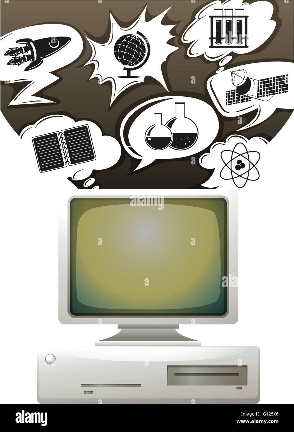 Old computer science symbols illustration hi-res stock photography and ...