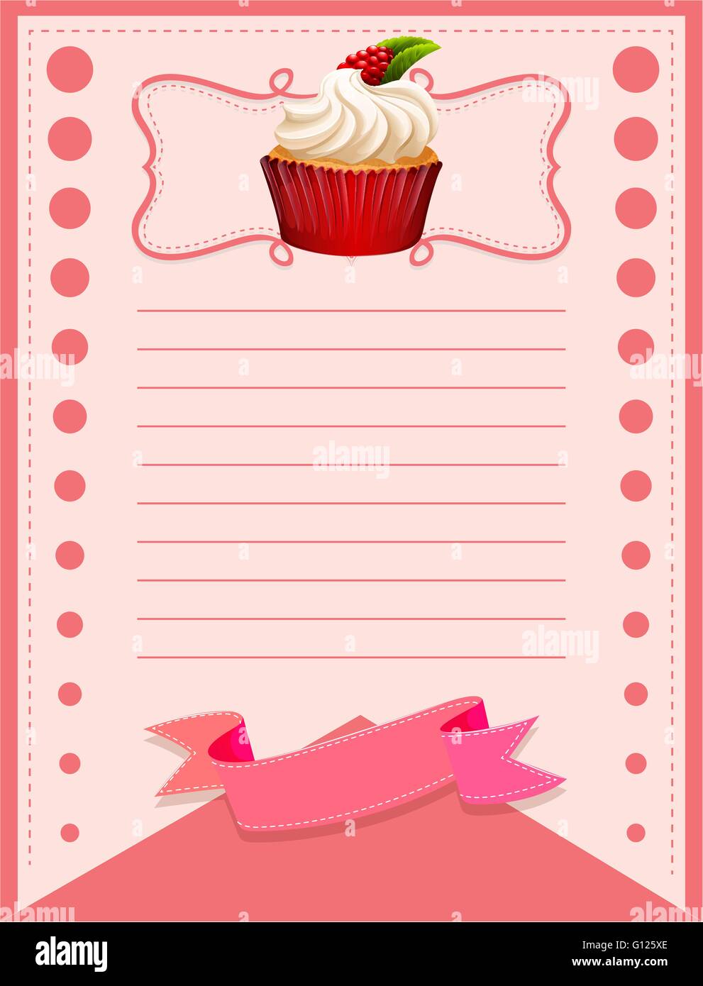 Line paper design with cupcake illustration Stock Vector Image & Art ...