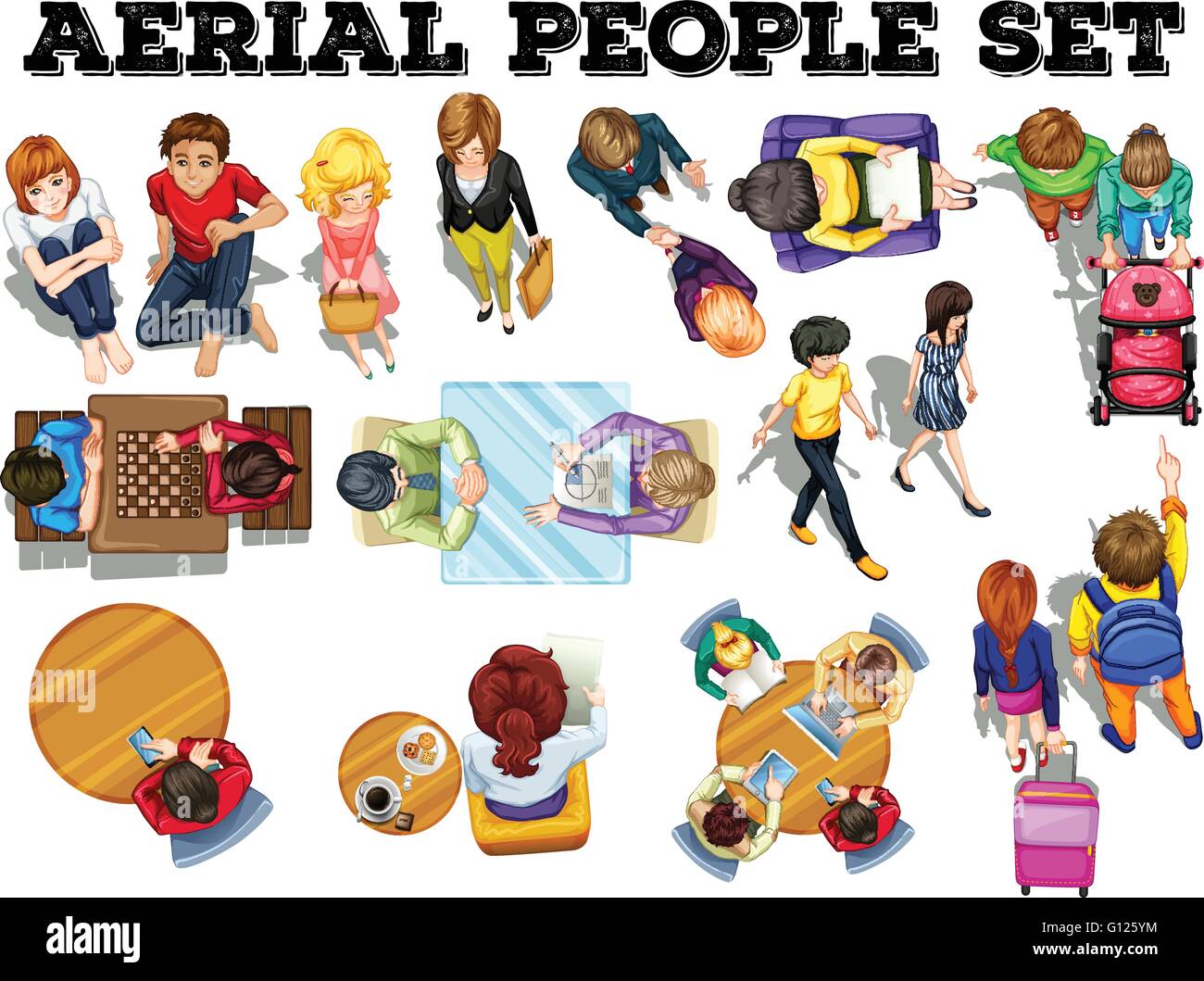People from top view illustration Stock Vector Image & Art - Alamy