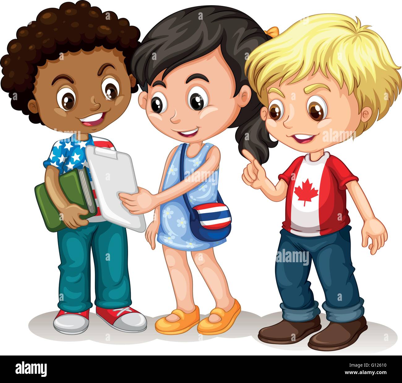Children looking at tablet illustration Stock Vector Image & Art - Alamy