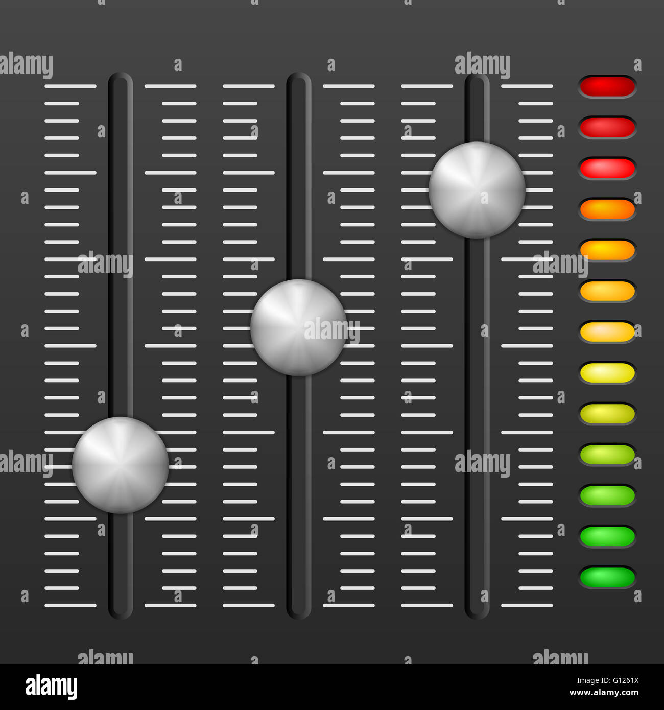 Sound mixing console on black background Stock Photo - Alamy