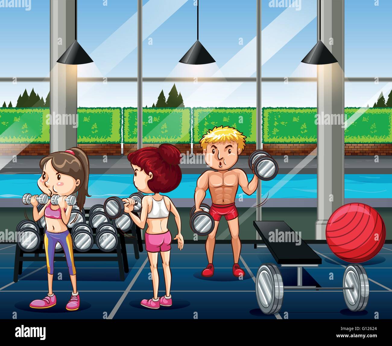 Man woman working indoor Stock Vector Images - Alamy