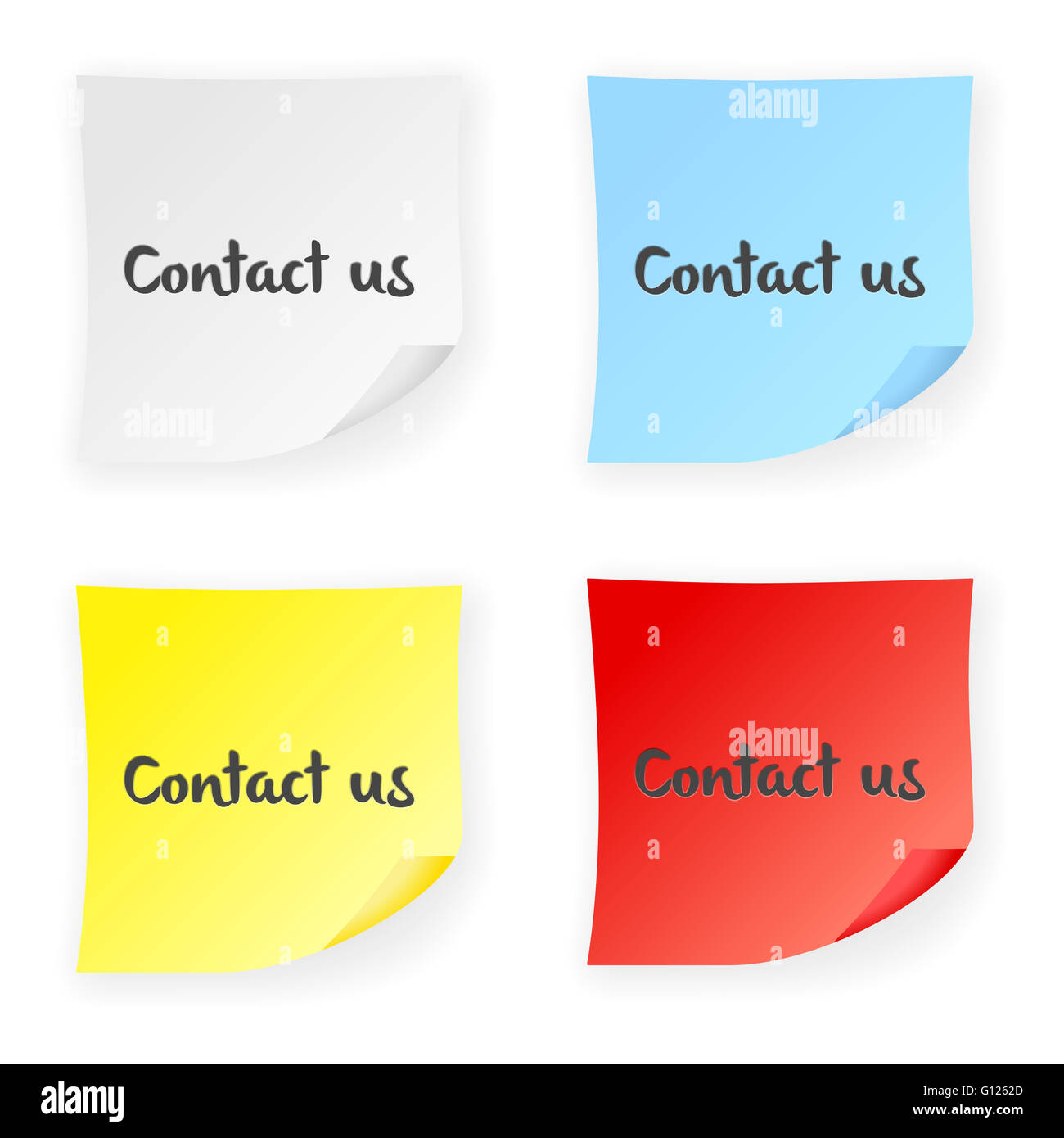 Stick note contact us on a white background. Vector illustration Stock ...