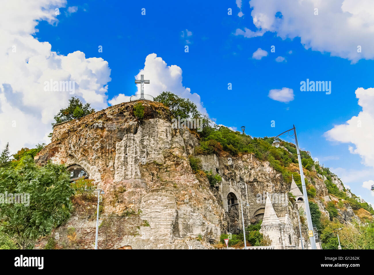 Rocks and Catholics Cave Church in Budapest Stock Photo - Alamy