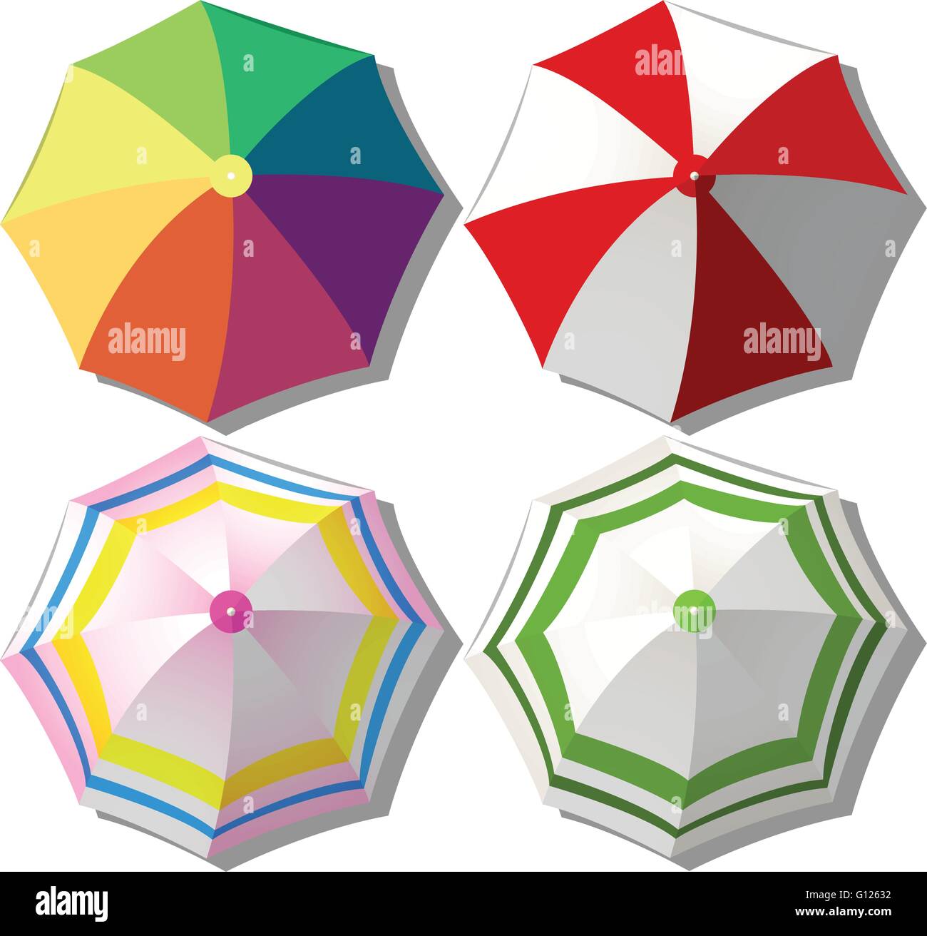 Colorful umbrellas on white illustration Stock Vector Image & Art - Alamy
