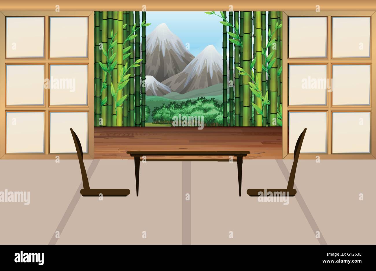 Japanese interior view Stock Vector Images - Alamy
