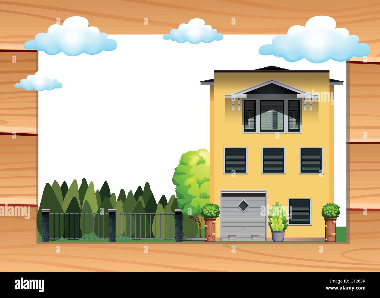 Single house and yard at daytime illustration Stock Vector Image & Art ...