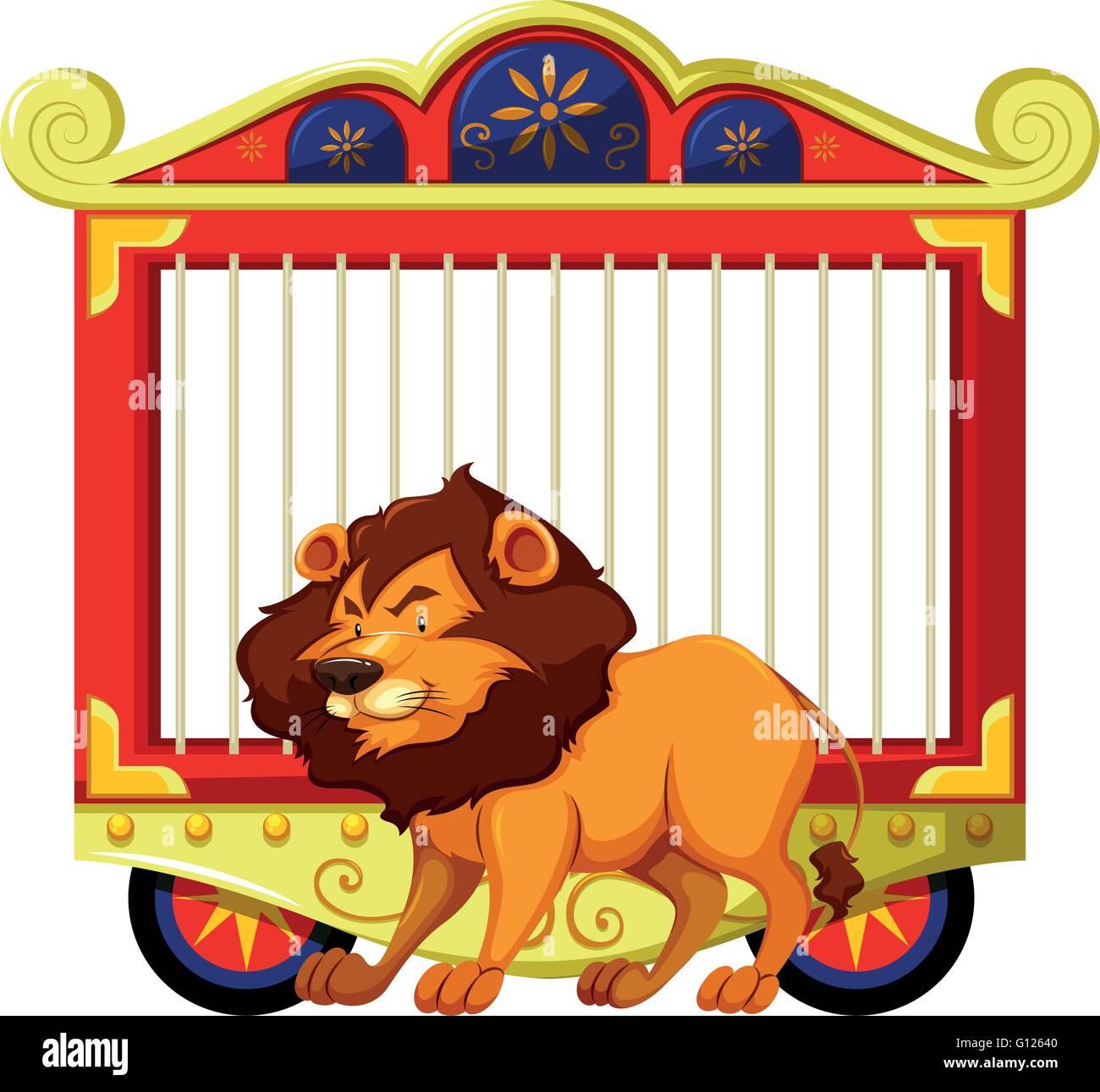 Lion and carnival cage illustration Stock Vector Image & Art - Alamy