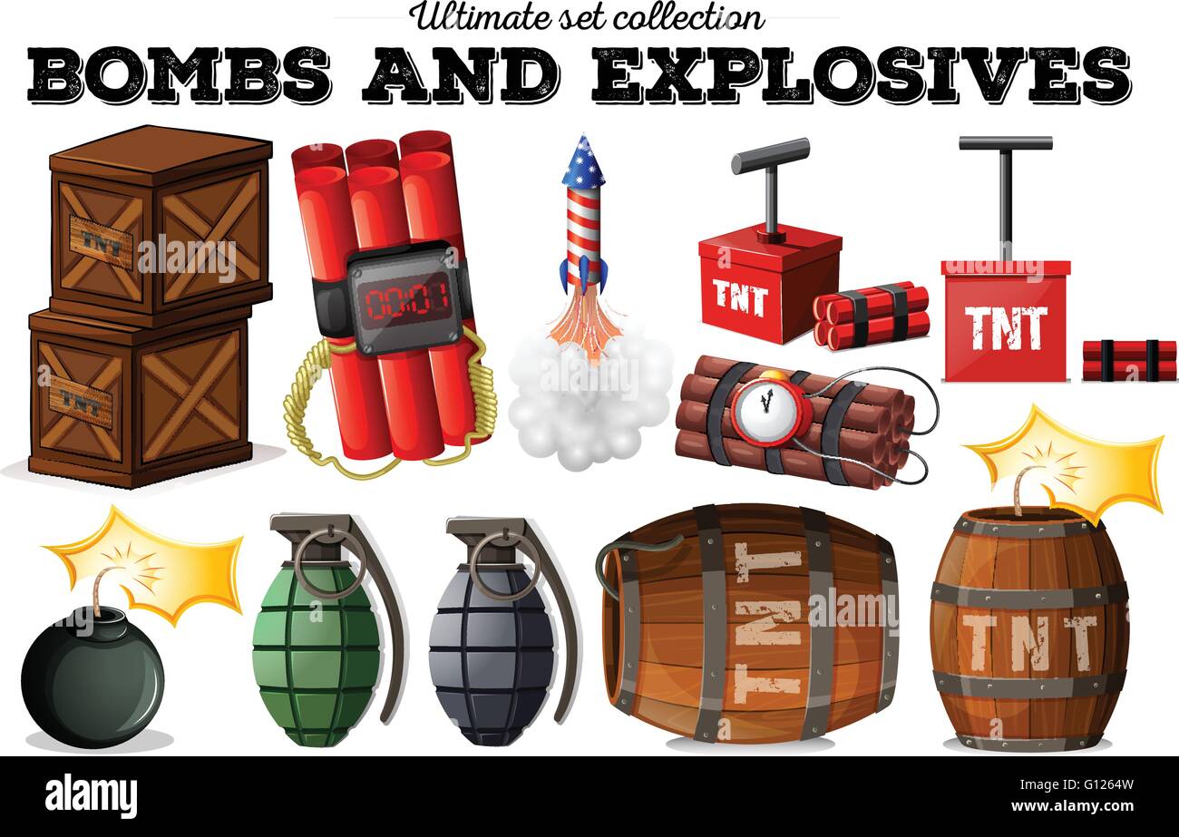 Bombs and explosive objects illustration Stock Vector Image & Art - Alamy