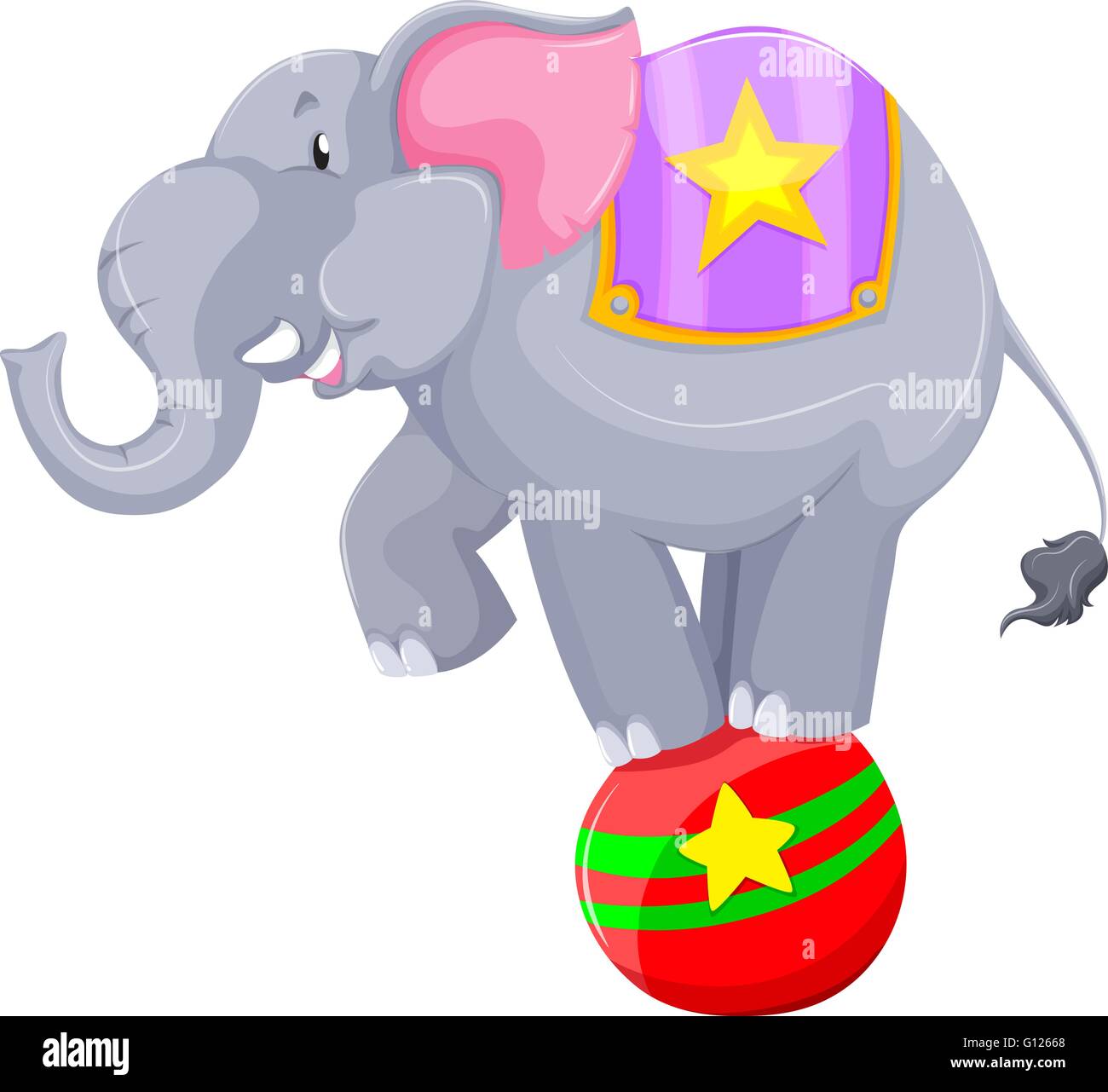 Gray elephant balancing on the ball illustration Stock Vector Image ...
