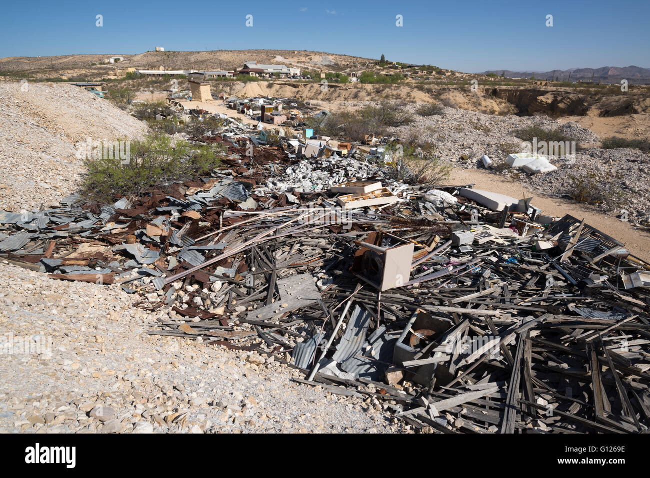 Garbage dump in the ghost town of Terlingua, Texas Stock Photo - Alamy