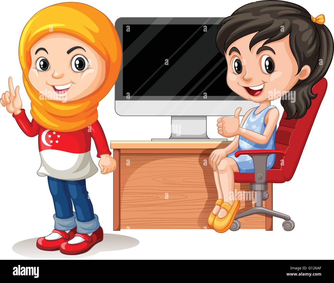 Muslim girls computer hi-res stock photography and images - Alamy