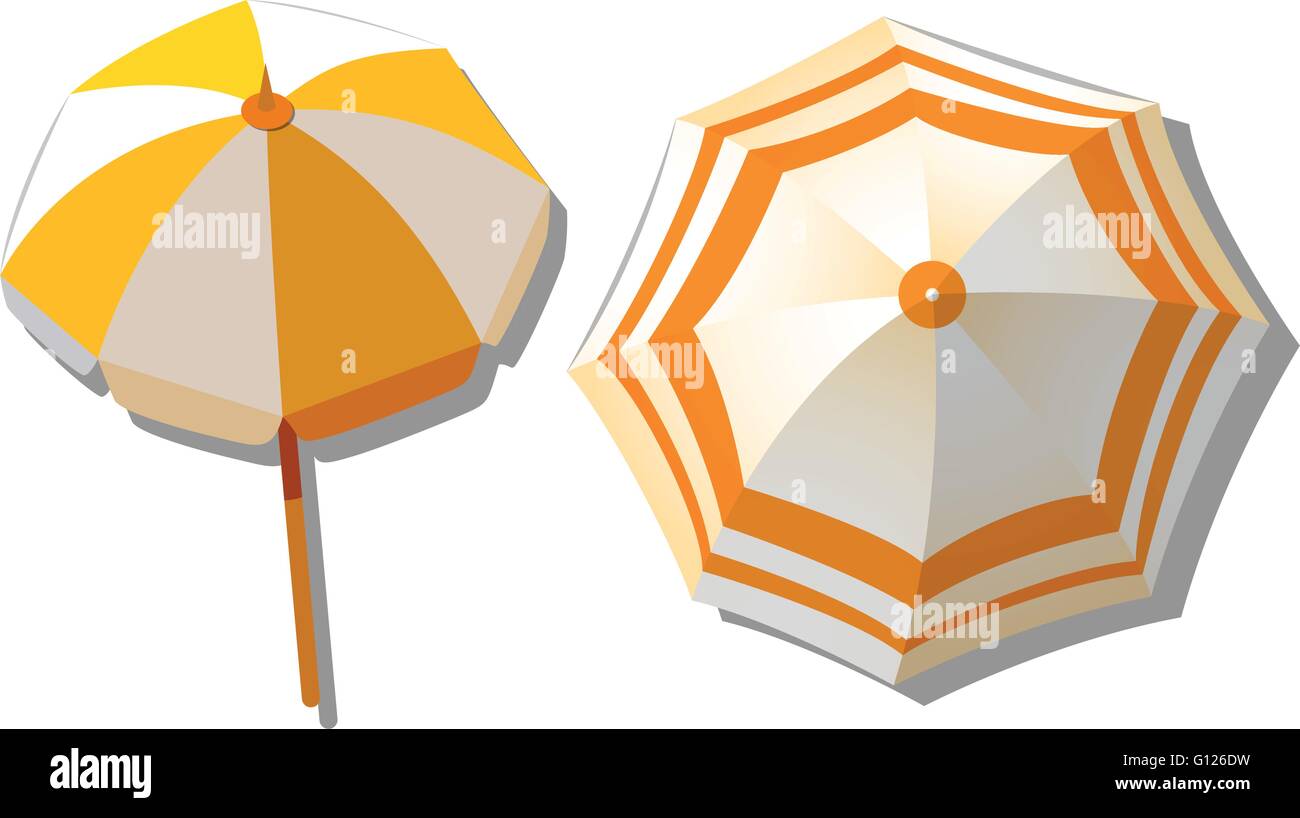 Top view yellow umbrella Stock Vector Images - Alamy