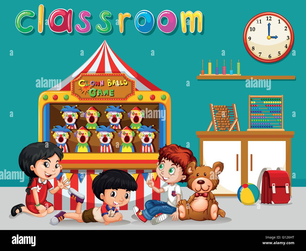 Children having fun in the classroom illustration Stock Vector Image ...