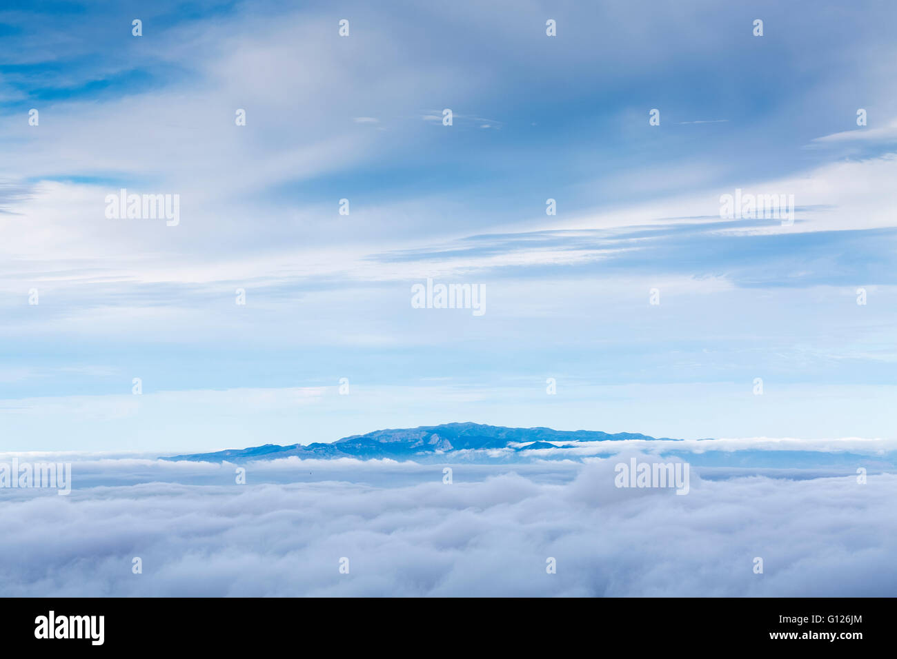 Cloud inversion layer between Tenerife and La Gomera viewed from above ...
