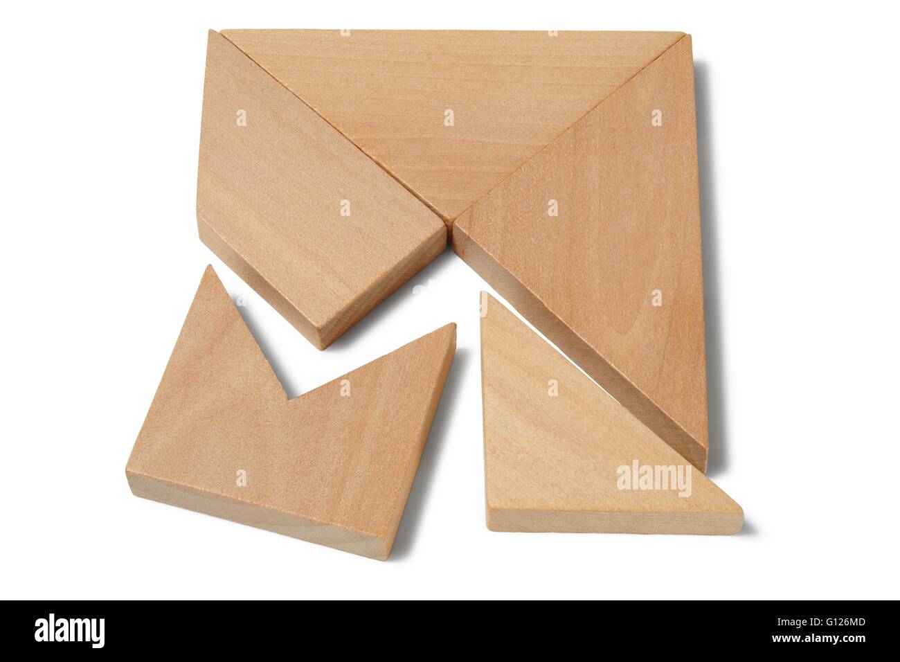 Wooden brain teaser isolated on white background Stock Photo - Alamy