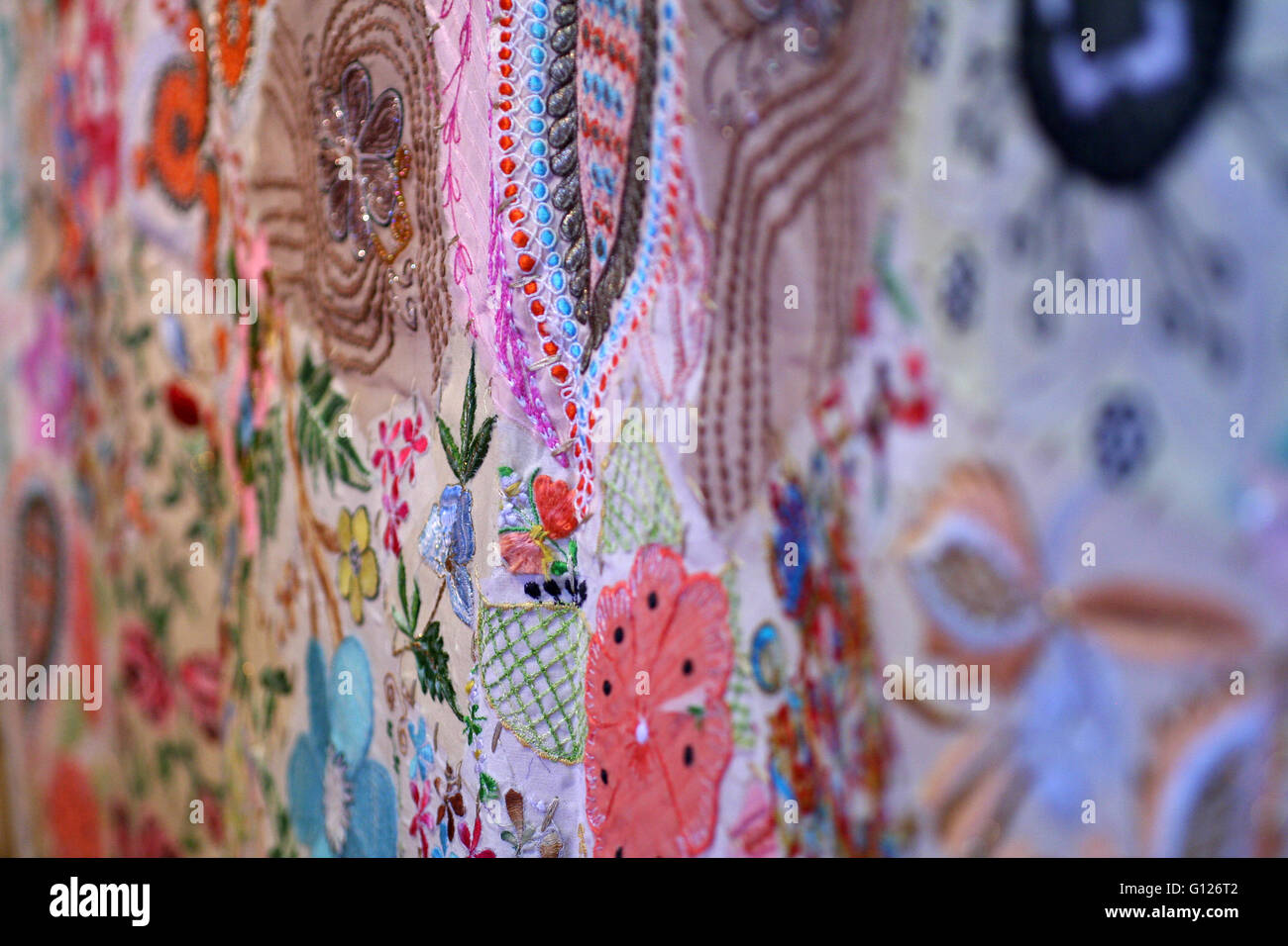 Colourful ornate Indian handmade textiles, material and fabric Stock ...