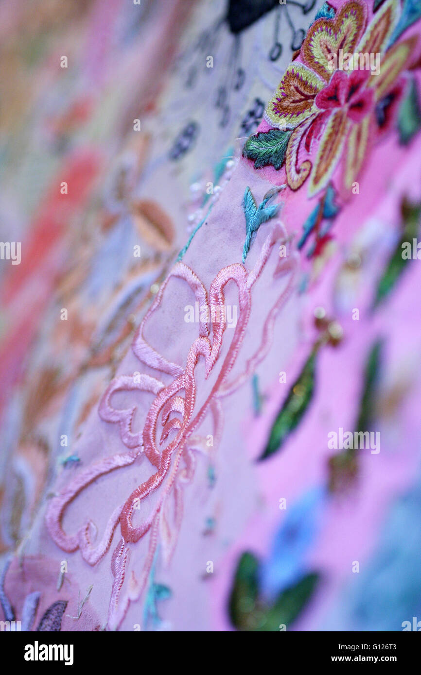 Colourful ornate Indian handmade textiles, material and fabric Stock ...