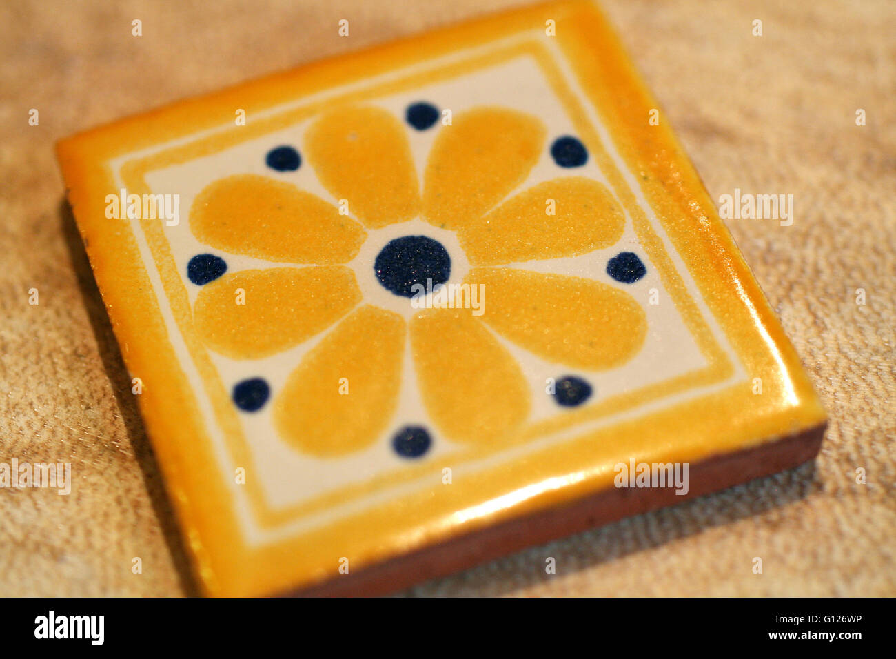 Fairtrade handmade decorative flower tiles Stock Photo - Alamy