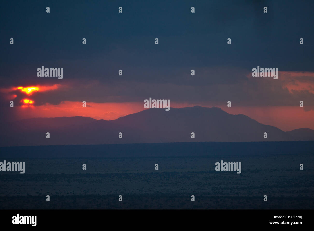 Sunset in Rukinga Ranch, Kenya Stock Photo - Alamy