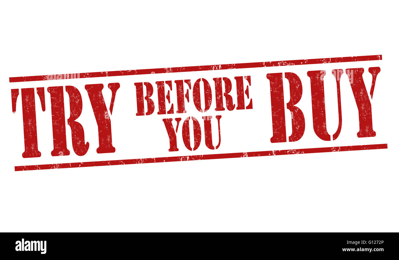 Try before you buy grunge rubber stamp on white background, vector ...