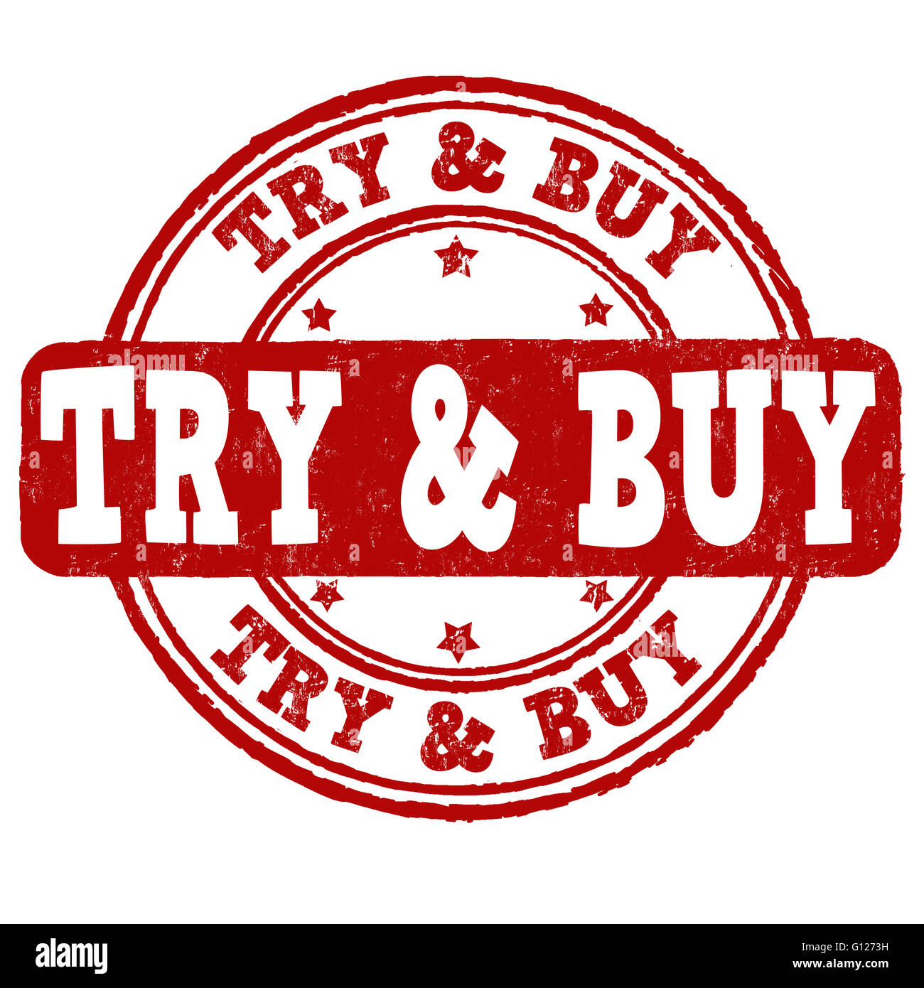 Try and buy grunge rubber stamp on white background, vector ...