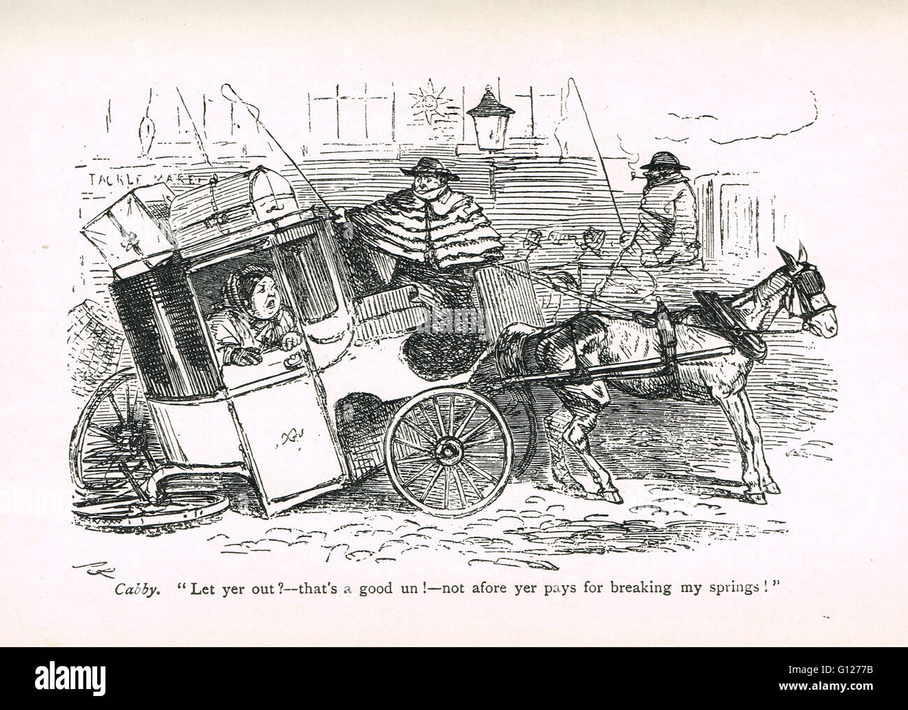 19th century obesity Joke by John Leech Stock Photo - Alamy