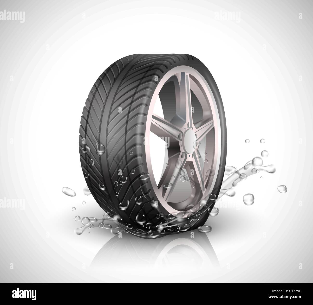 Rain puddle on road Stock Vector Images - Alamy