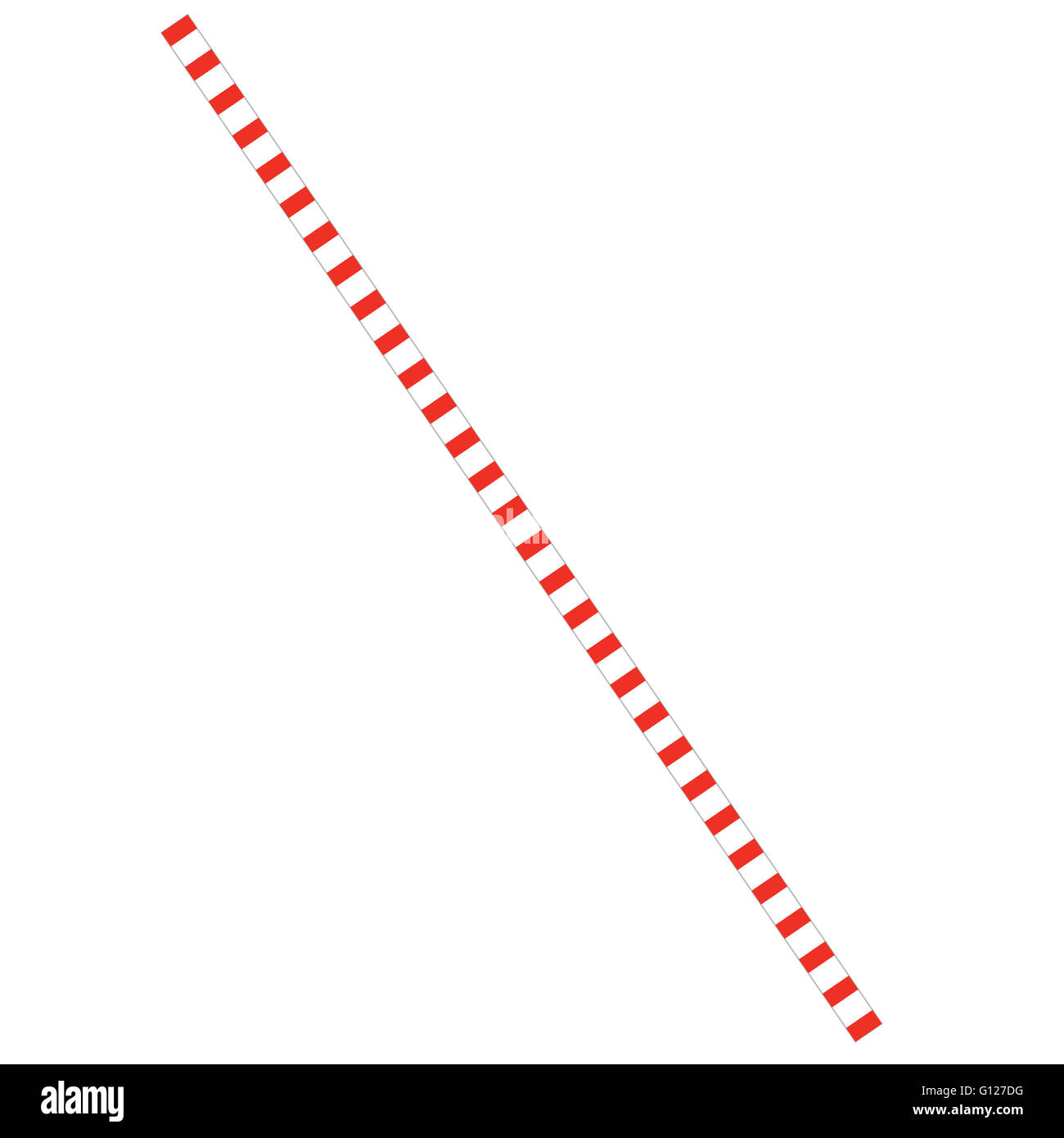 Red striped paper straw isolated on white background, vector ...