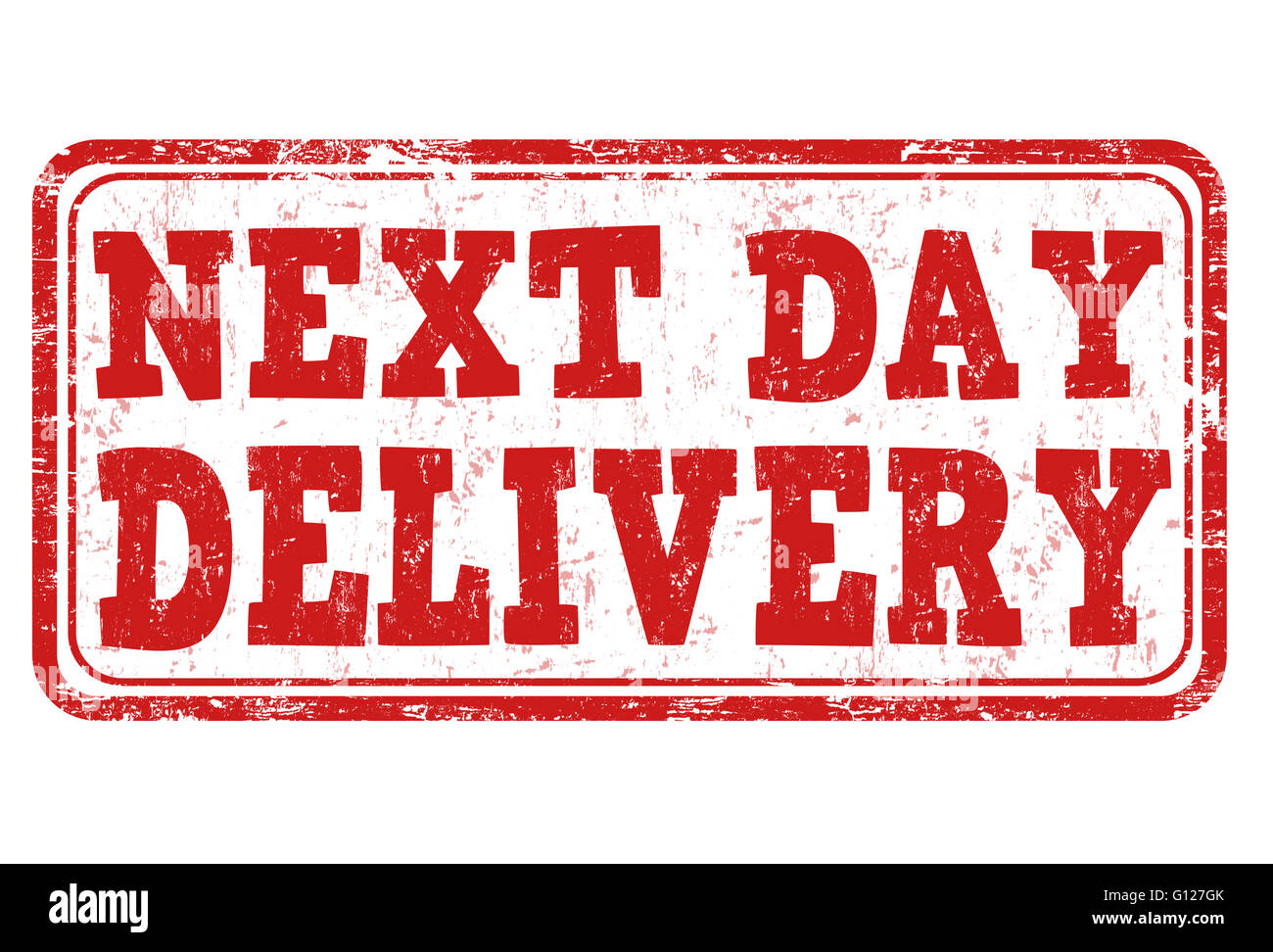 Next day delivery grunge rubber stamp on white background, vector ...