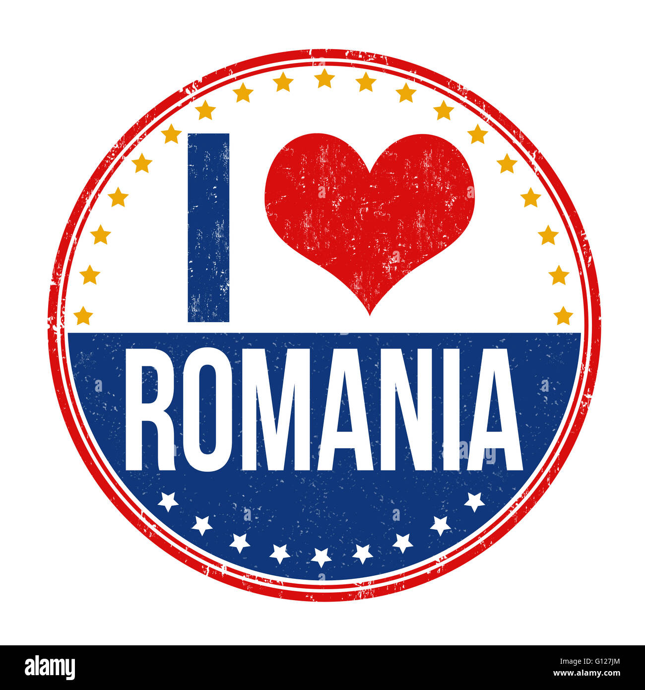 I love Romania grunge rubber stamp on white background, vector ...