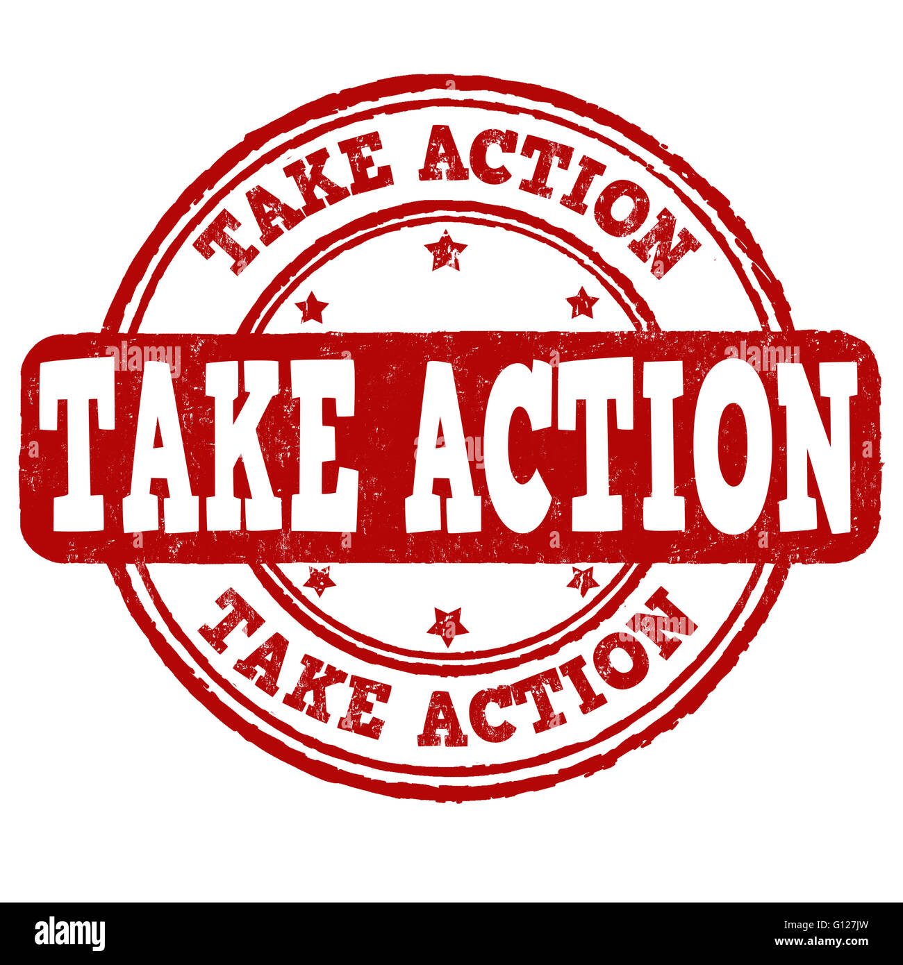 Take action grunge rubber stamp on white background, vector ...