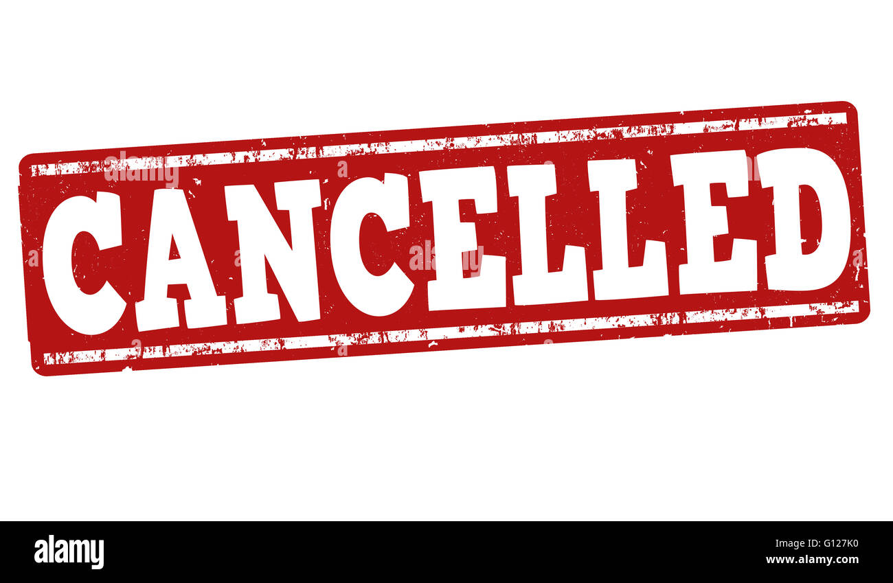 Cancelled grunge rubber stamp on white background, vector illustration Stock Photo - Alamy