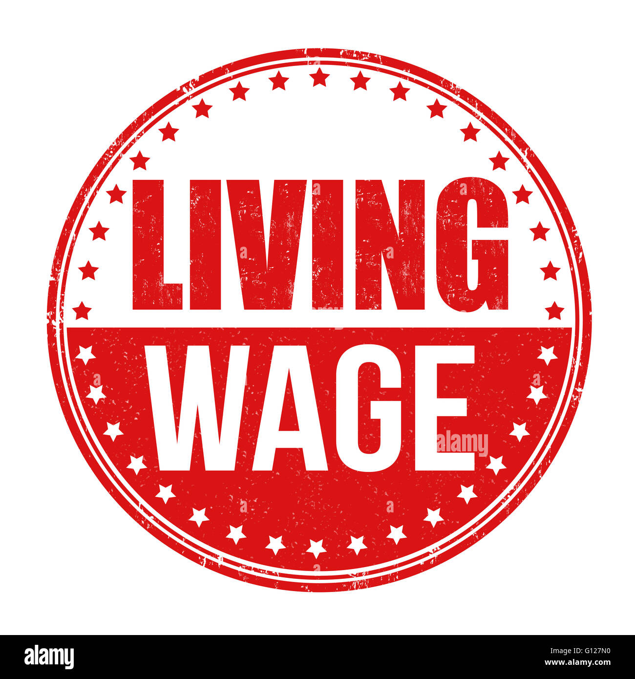 Living wage grunge rubber stamp on white background, vector ...