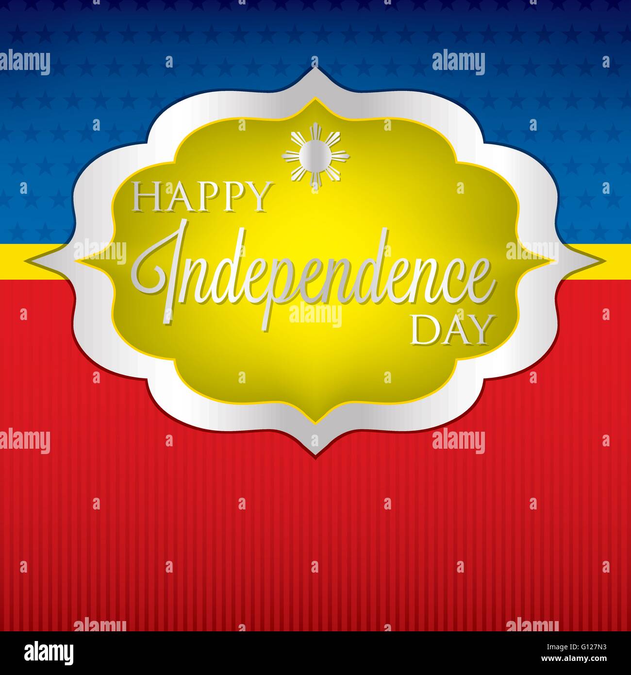 Elegant label Philippine Independence Day card in vector format Stock ...