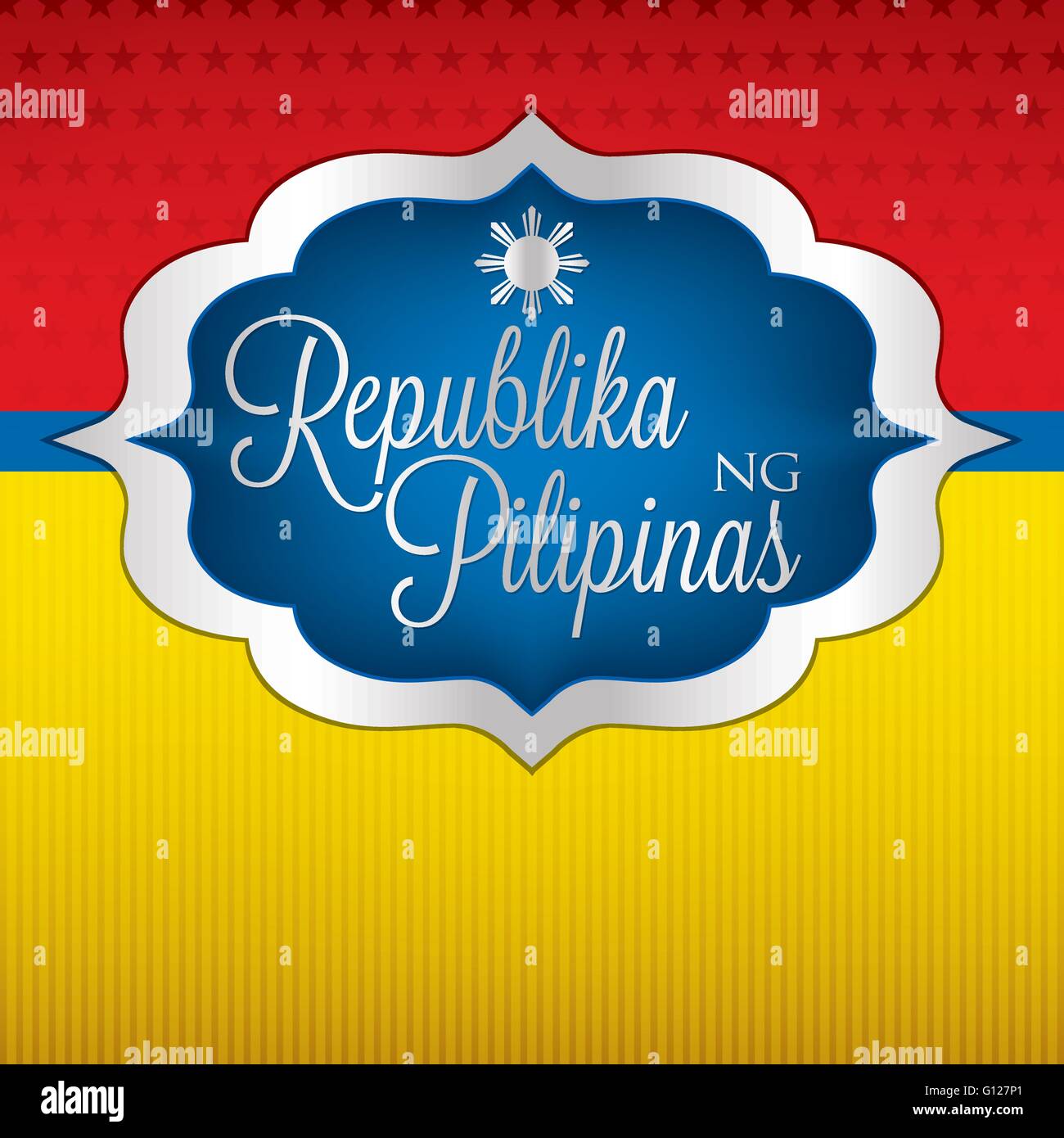 Elegant label Philippine Independence Day card in vector format Stock ...