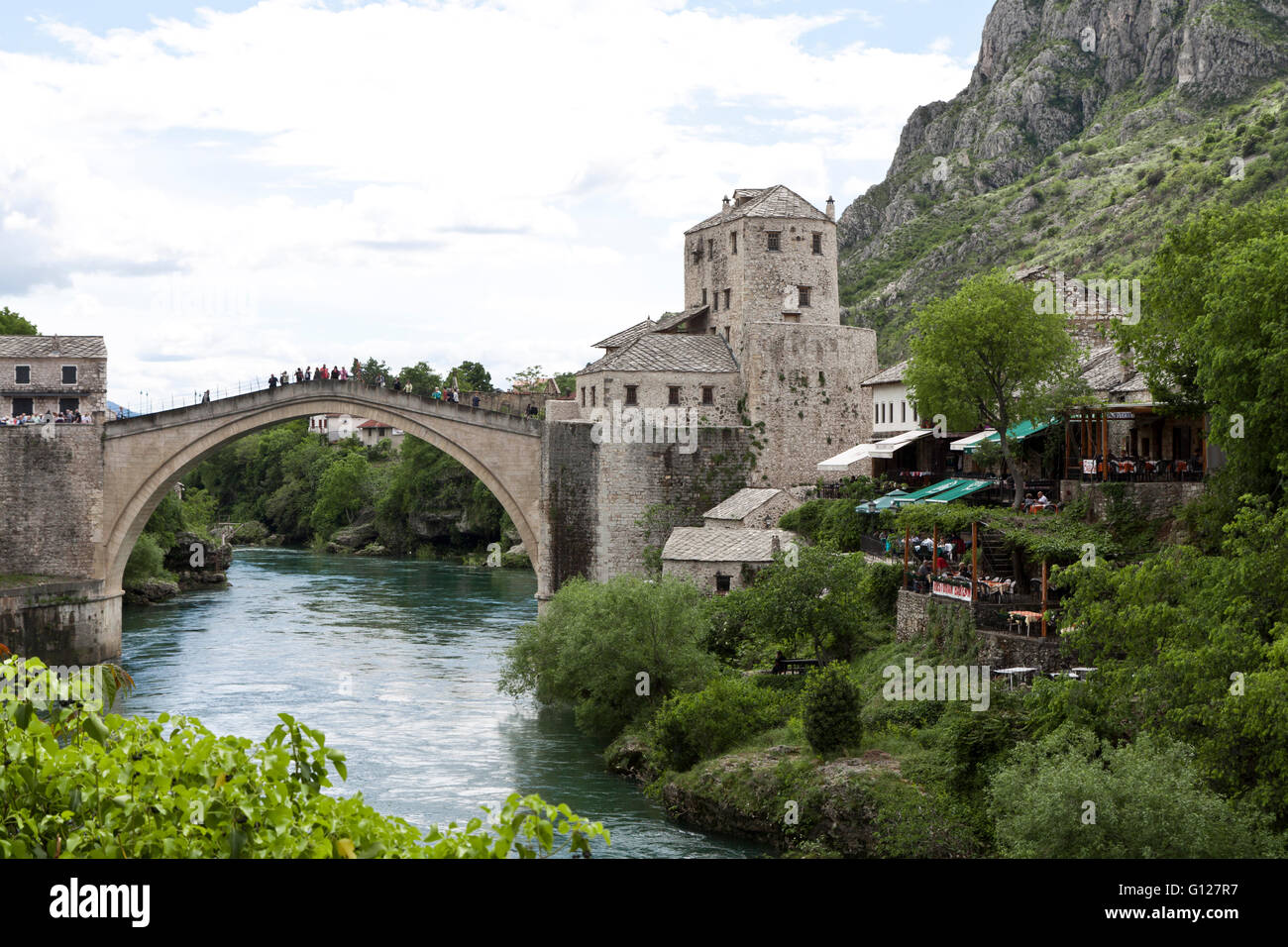 The Stari Most 'Old Bridge' in Mostar in Bosnia Herzegovina Stock Photo ...