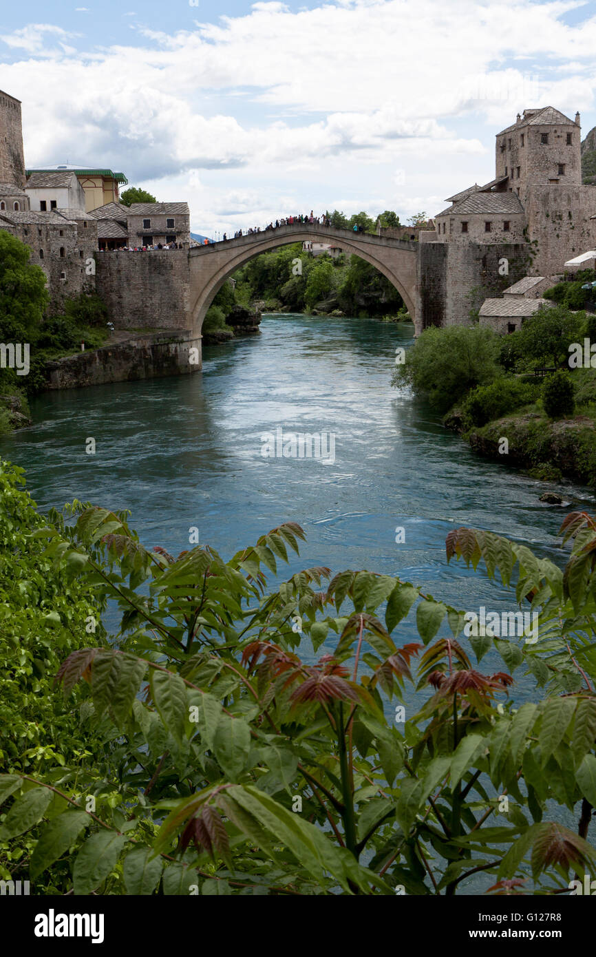 The Stari Most 'Old Bridge' in Mostar in Bosnia Herzegovina Stock Photo ...