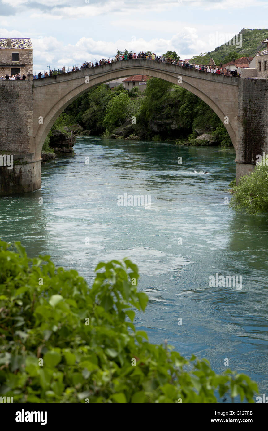 The Stari Most 'Old Bridge' in Mostar in Bosnia Herzegovina Stock Photo ...