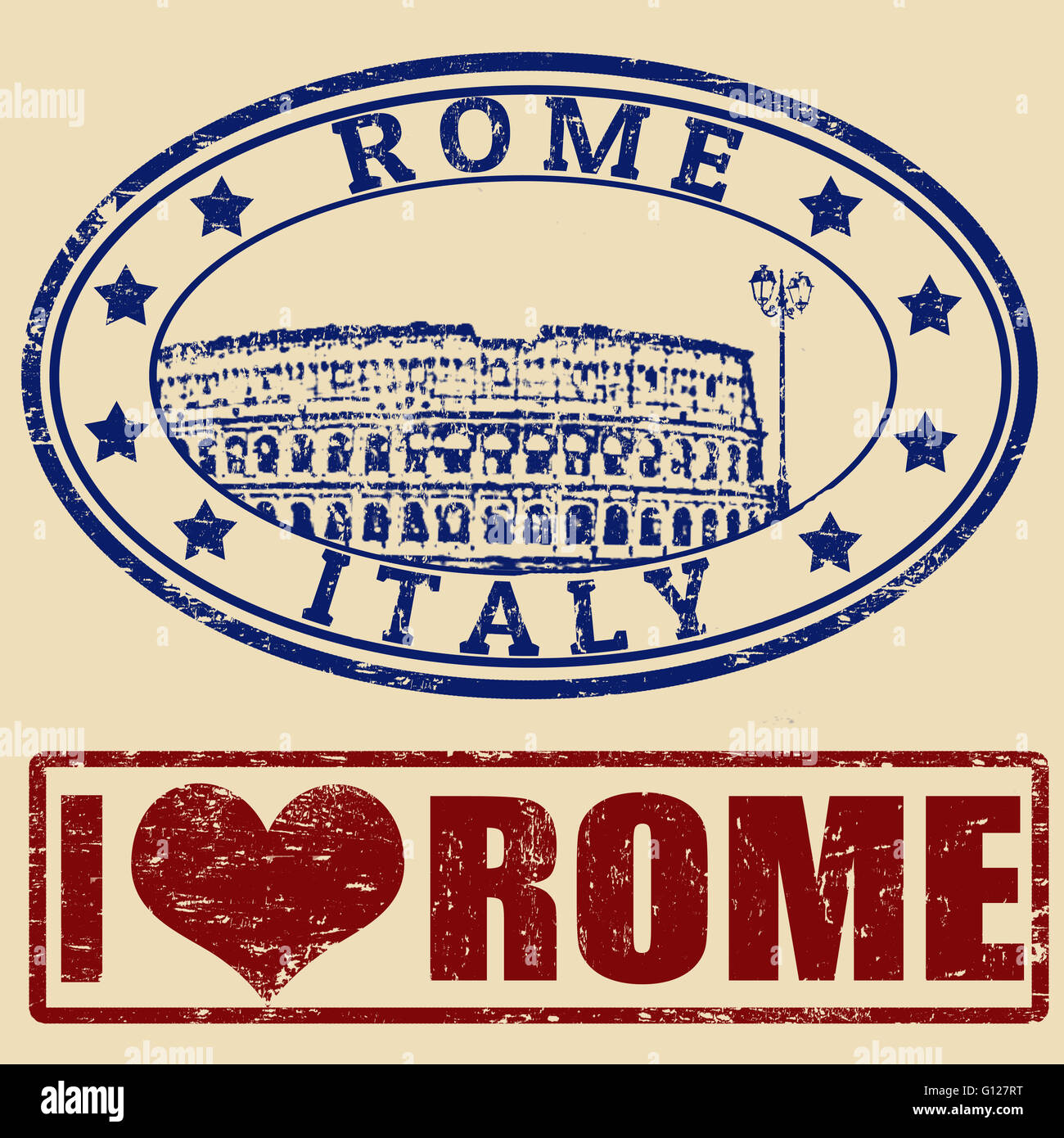 Set of grunge rubber stamps with Rome, vector illustration Stock Photo ...