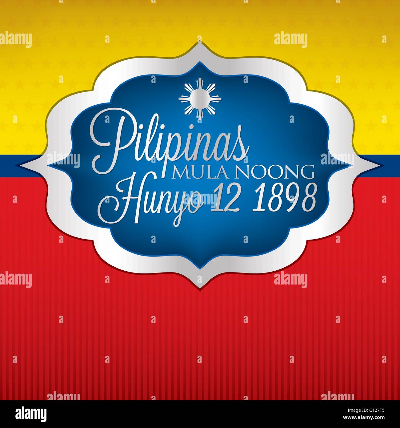 Elegant label Philippine Independence Day card in vector format Stock ...