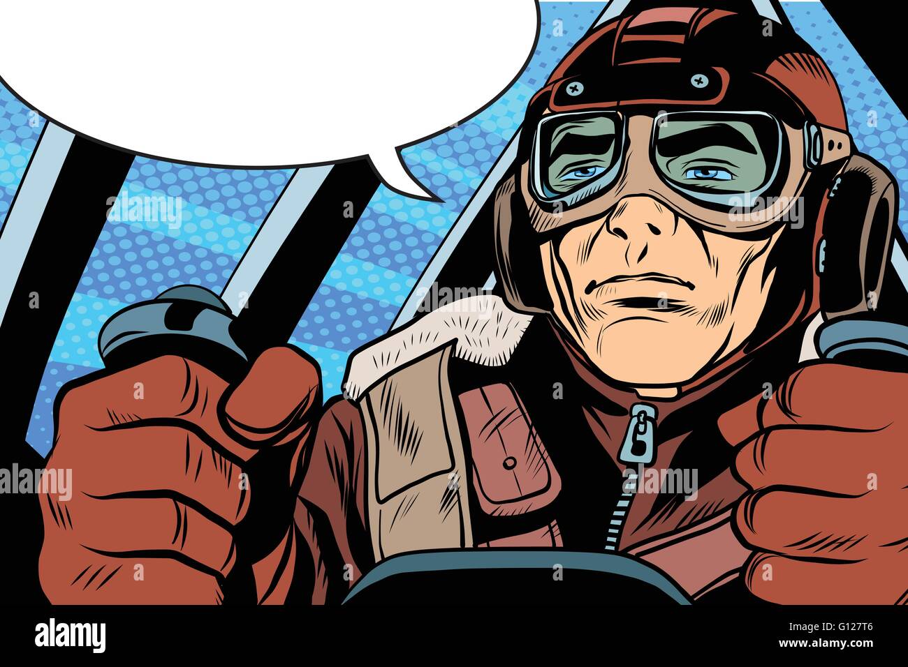 retro military Aviator pilot Stock Vector Image & Art - Alamy